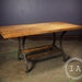 Antique Industrial Style Drafting Table w/ Swing Stool 5