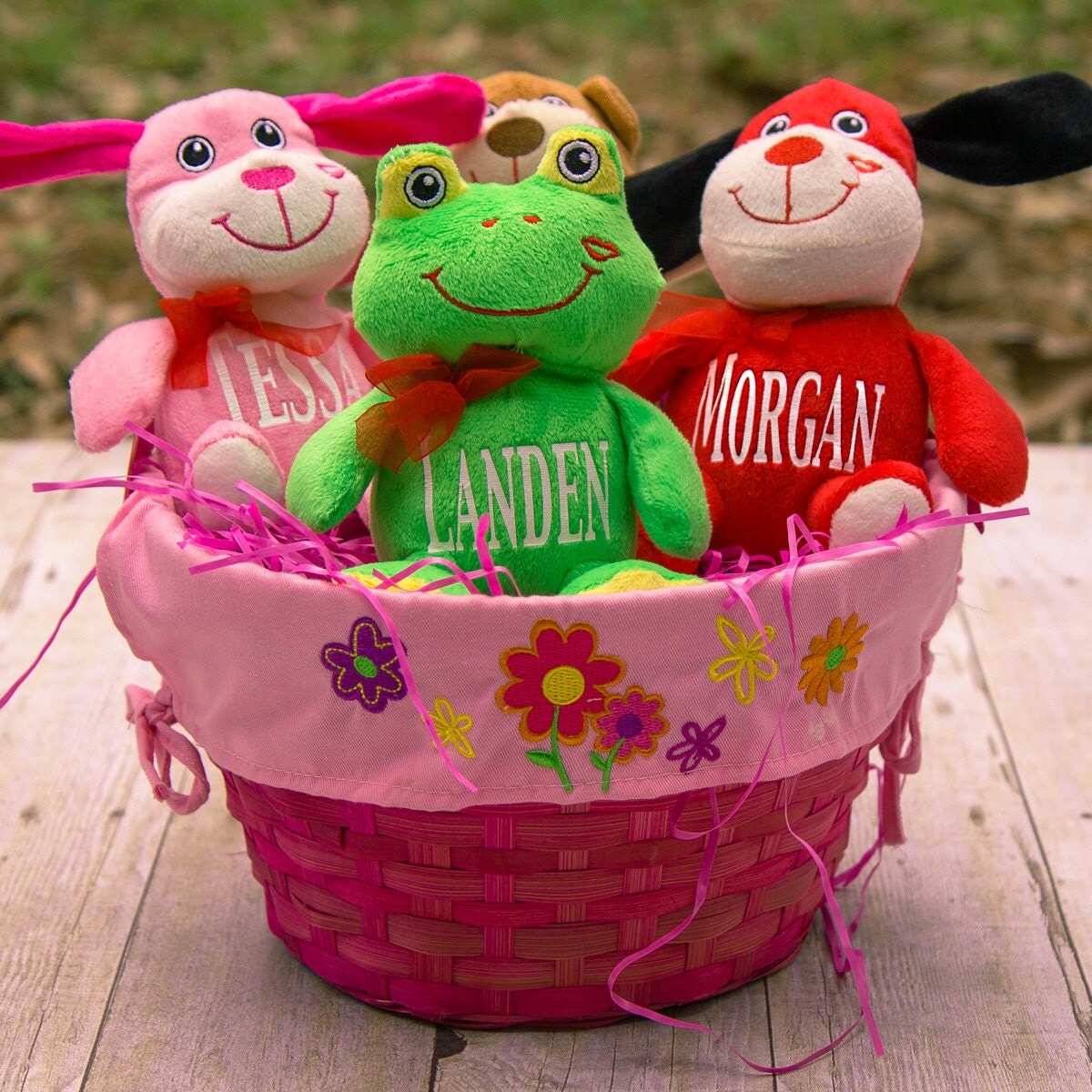 6 Personalized Valentine Plush Animals