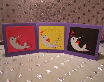 Narwhal card | Etsy