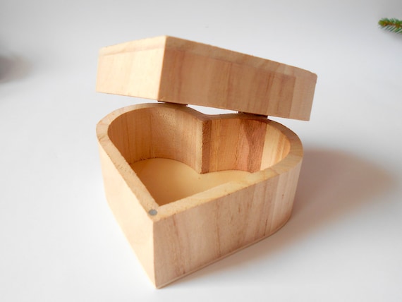 Wooden box heart shaped keepsake box by ExiArtsEcoCrafts on Etsy