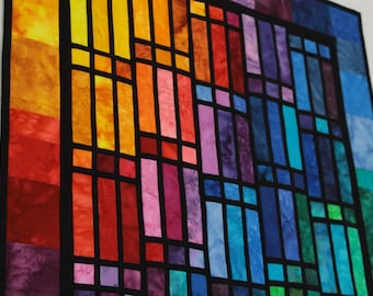 Stained glass quilts | Etsy