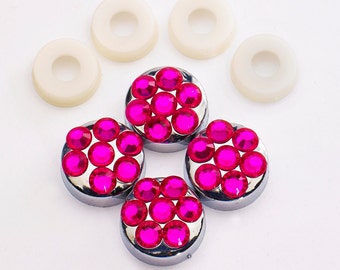 Items similar to GREEN FLOWER Rhinestone Screw Caps Covers for Crystal ...