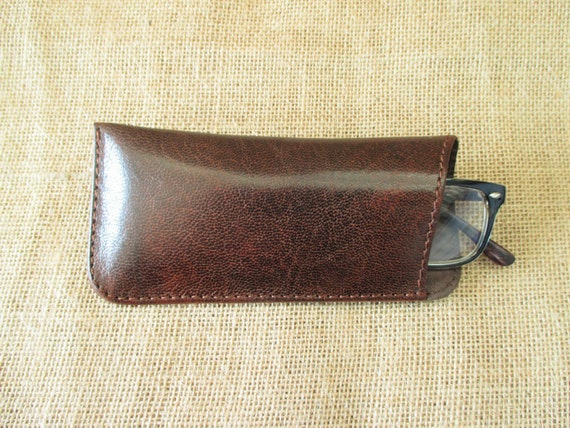 Leather glasses case sunglass and reading glasses case