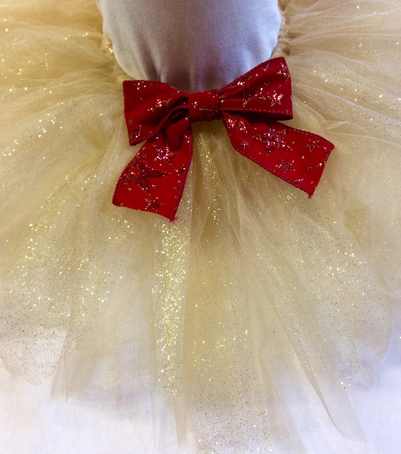 Gold glitter tutu with red star bow red gold tutu gold tutu