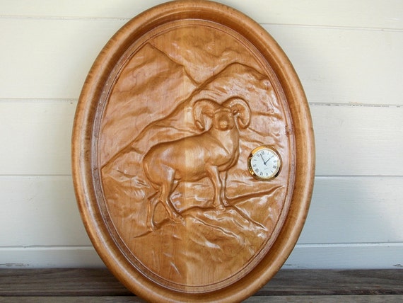 Ram Carved Wood Ram Ram Wood Carving Wood Carved Wildlife