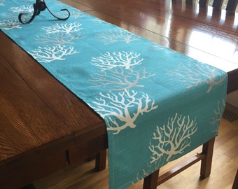 Aqua table runner | Etsy