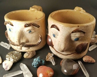 Unique face pottery related items | Etsy