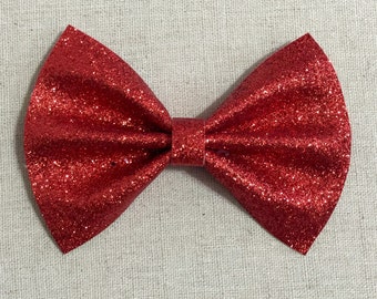Red glitter bow | Etsy