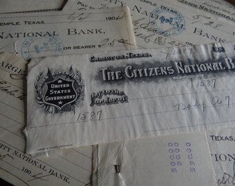 Antique bank checks | Etsy