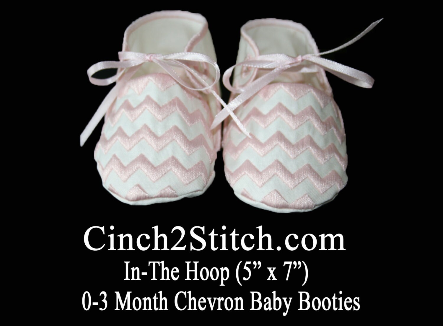 Chevron Baby Shoes/Booties In The Hoop Machine Embroidery