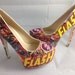 Flash Comic Book Shoes Superhero Heels Unique and One of a