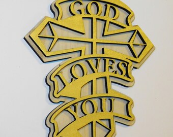 Laser cut cross | Etsy