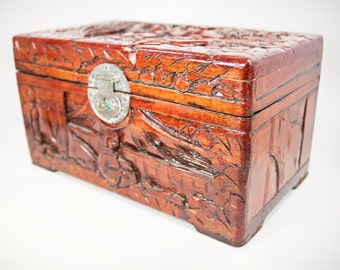 Carved wood box | Etsy