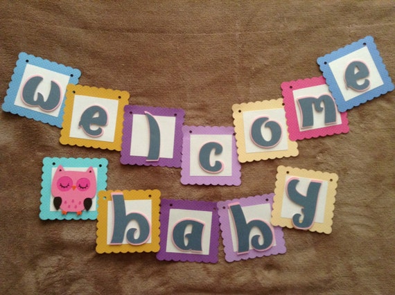 Items similar to Welcome baby, welcome baby banner, welcome baby girl ...