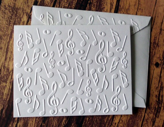 Music Note Cards Set of 5 Music Greeting Cards Blank by WriteCards