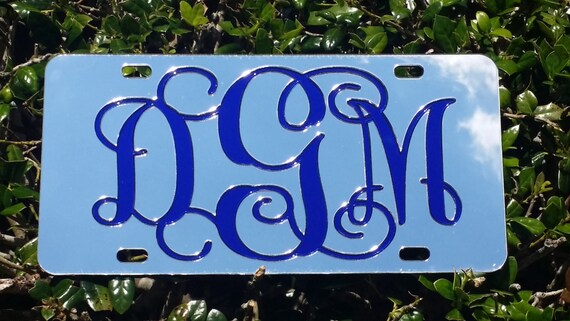 Monogram Mirror License Plate
