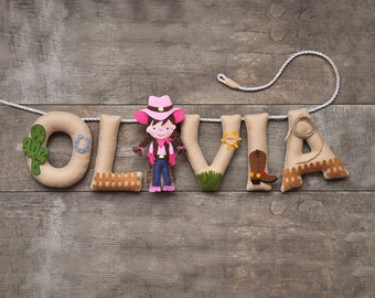 Cowgirl wall letters | Etsy