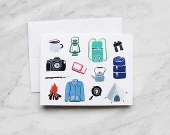Camping card | Etsy