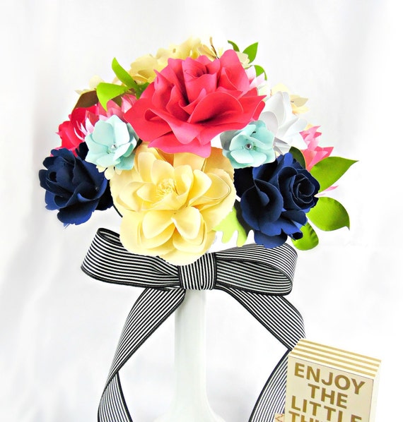 Paper Wedding Bouquet DIY paper flower by CatchingColorFlies