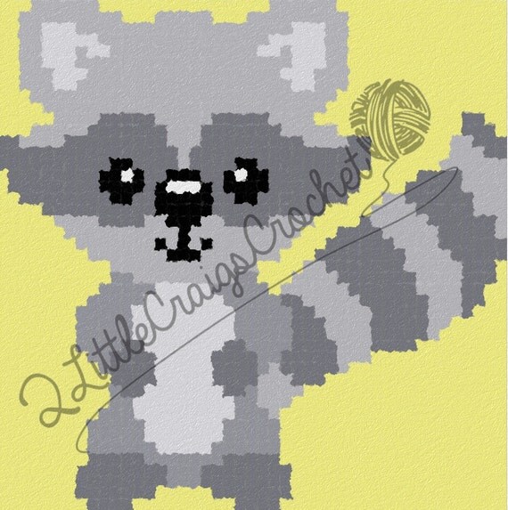 INSTANT DOWNLOAD Raccoon Crochet Graph by 2LittleCraigsCrochet