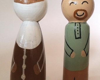 Muslim Doll Islamic Toy Hand Painted Wood by LittleMuslimDolls