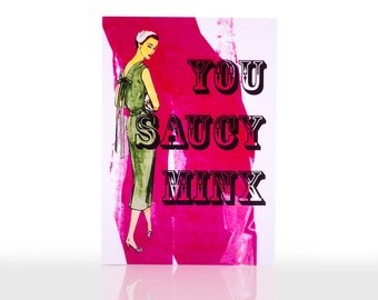 Saucy birthday card | Etsy