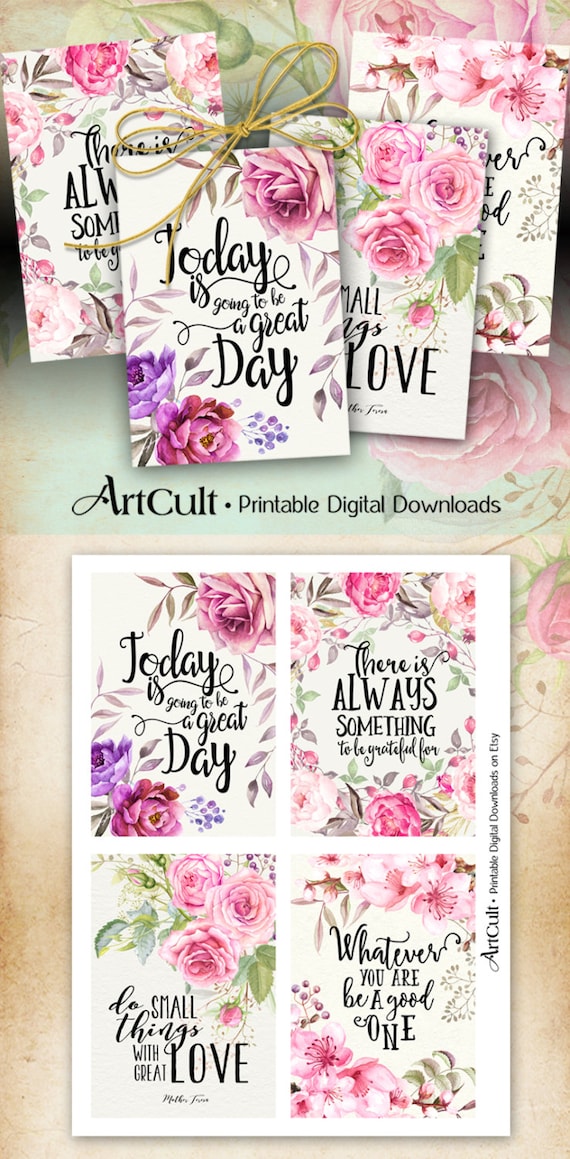 Printable MOTIVATIONAL GREETING CARDS digital download 3.5x5