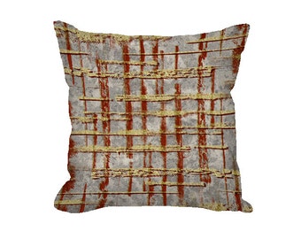 Gray and rust pillow | Etsy