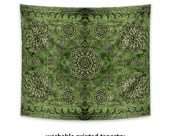 Green tapestry | Etsy