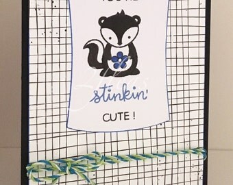 Unique skunk card related items | Etsy