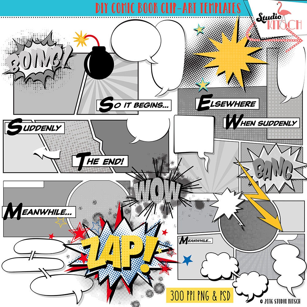 Comic Book Clip Art Templates Comic Strip Superhero