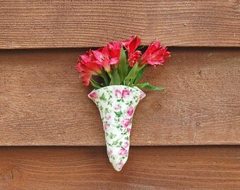 Floral wall pocket | Etsy