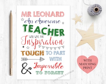 Teacher leaving card | Etsy