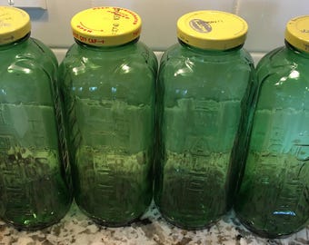 Vintage green glass | Etsy