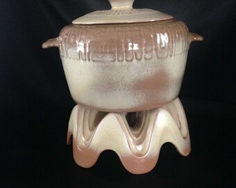 Frankoma Bean Pot Frankoma Mayan Aztec 7W Frankoma Lidded
