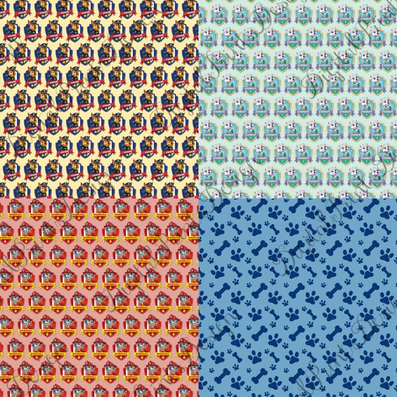 PAW PATROL digital paper Paw patrol digital papers Paw patrol scrapbook ...