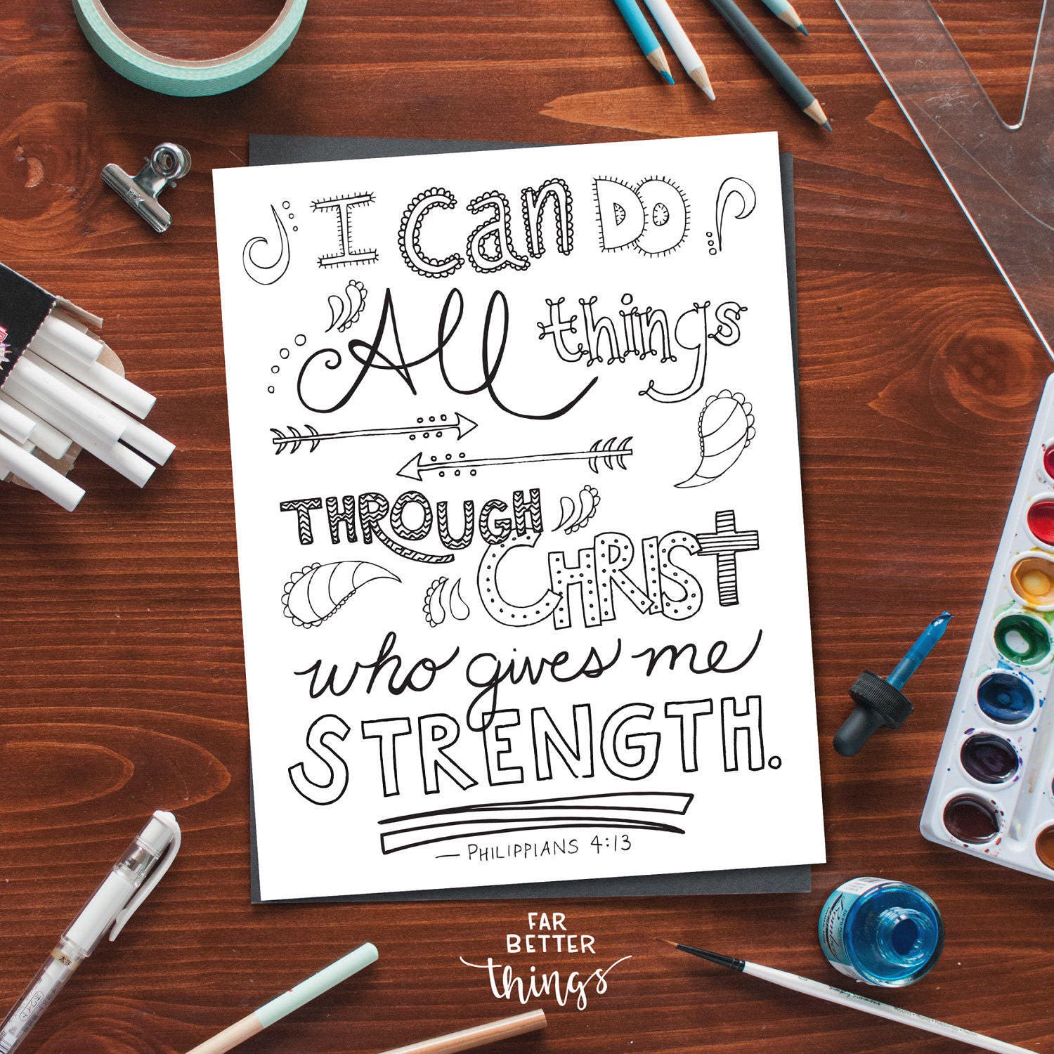 Bible Verse Coloring Page Philippians 4:13 Printable
