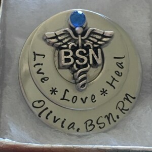 Personalized Nursing pin / LPN BSN RN / Nurse pin / Nursing