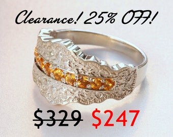 Orange sapphire ring | Etsy