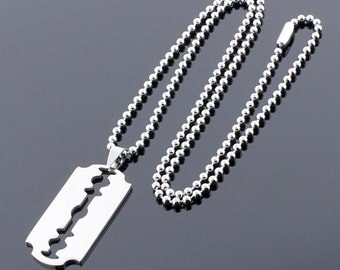 Razor blade necklace | Etsy