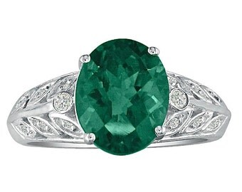 Oval emerald ring | Etsy