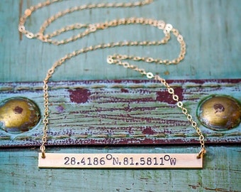 Coordinates necklace | Etsy