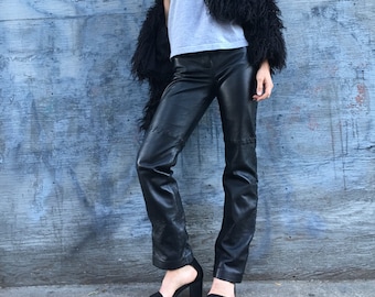 Women leather pants | Etsy