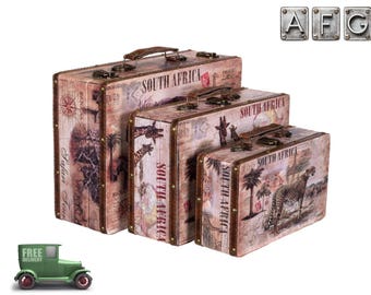 Set of 4 african safari set safari cheetah lion elephants