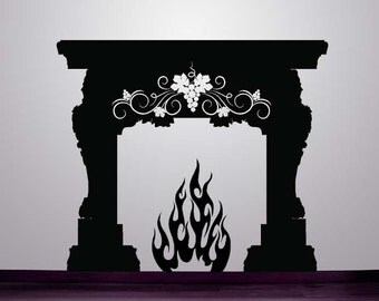 Fireplace decal | Etsy