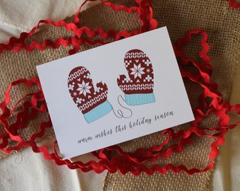 Mitten card | Etsy