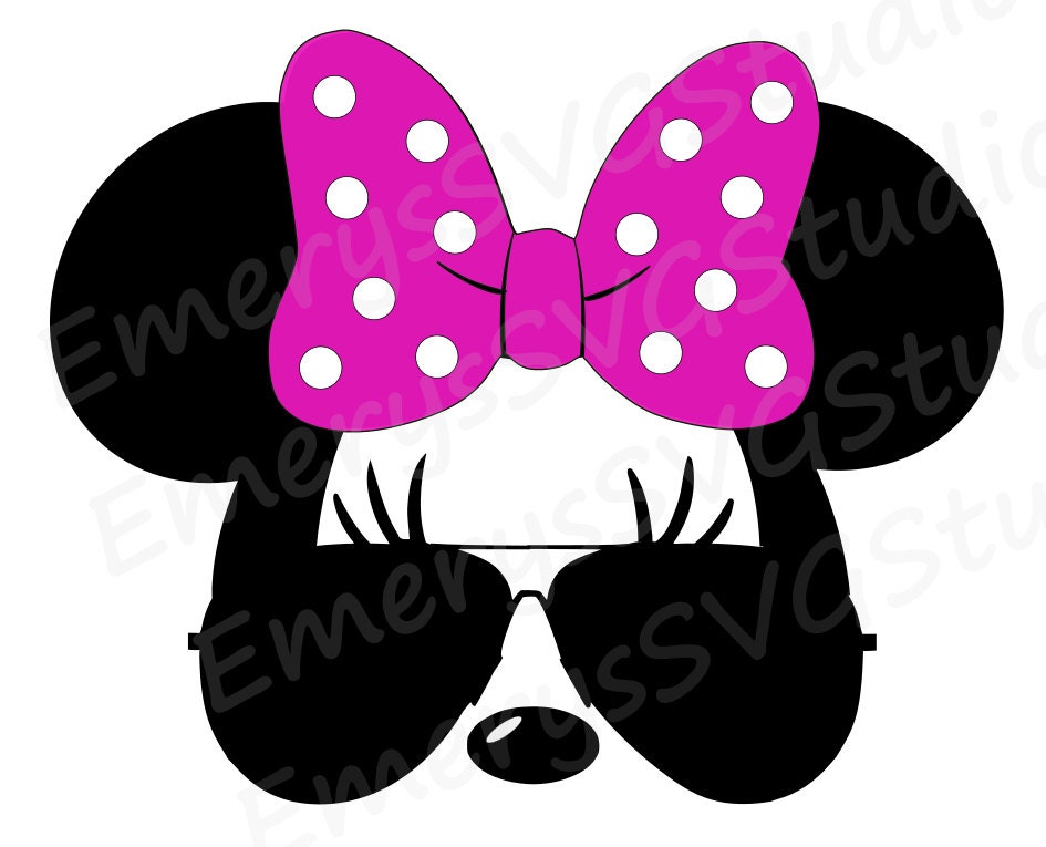 SVG DXF File for Minnie with Aviator Sunglasses by EmerysSVGStudio