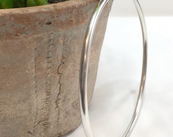 Heavy silver bangle | Etsy