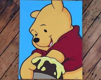 Pooh eating honey | Etsy
