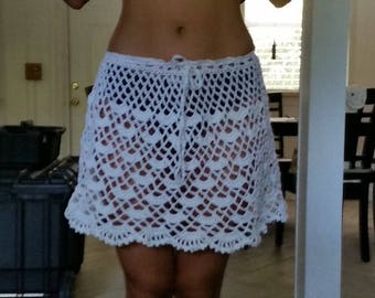 Crochet beach pareo Sarong Beach Skirt Cover up Plus